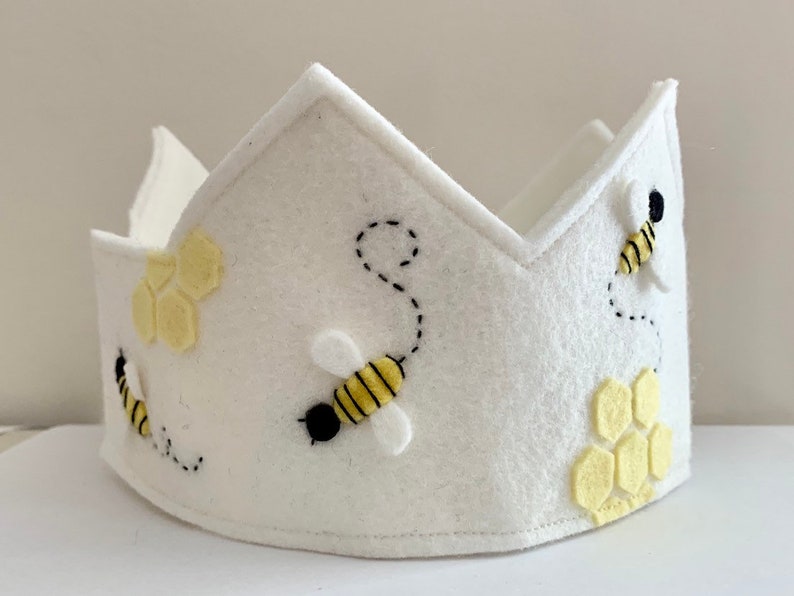Felt Birthday Crown Bees Bee Crown Woolfelt Crown First | Etsy