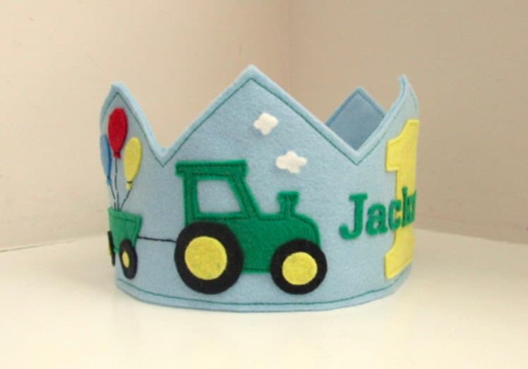 Tractor Birthday Crown Wool Felt Crown Farm Birthday - Etsy