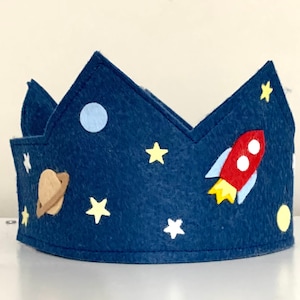 Space Crown, Felt Birthday Crown, Space Party Hat, Space Party Decor ...
