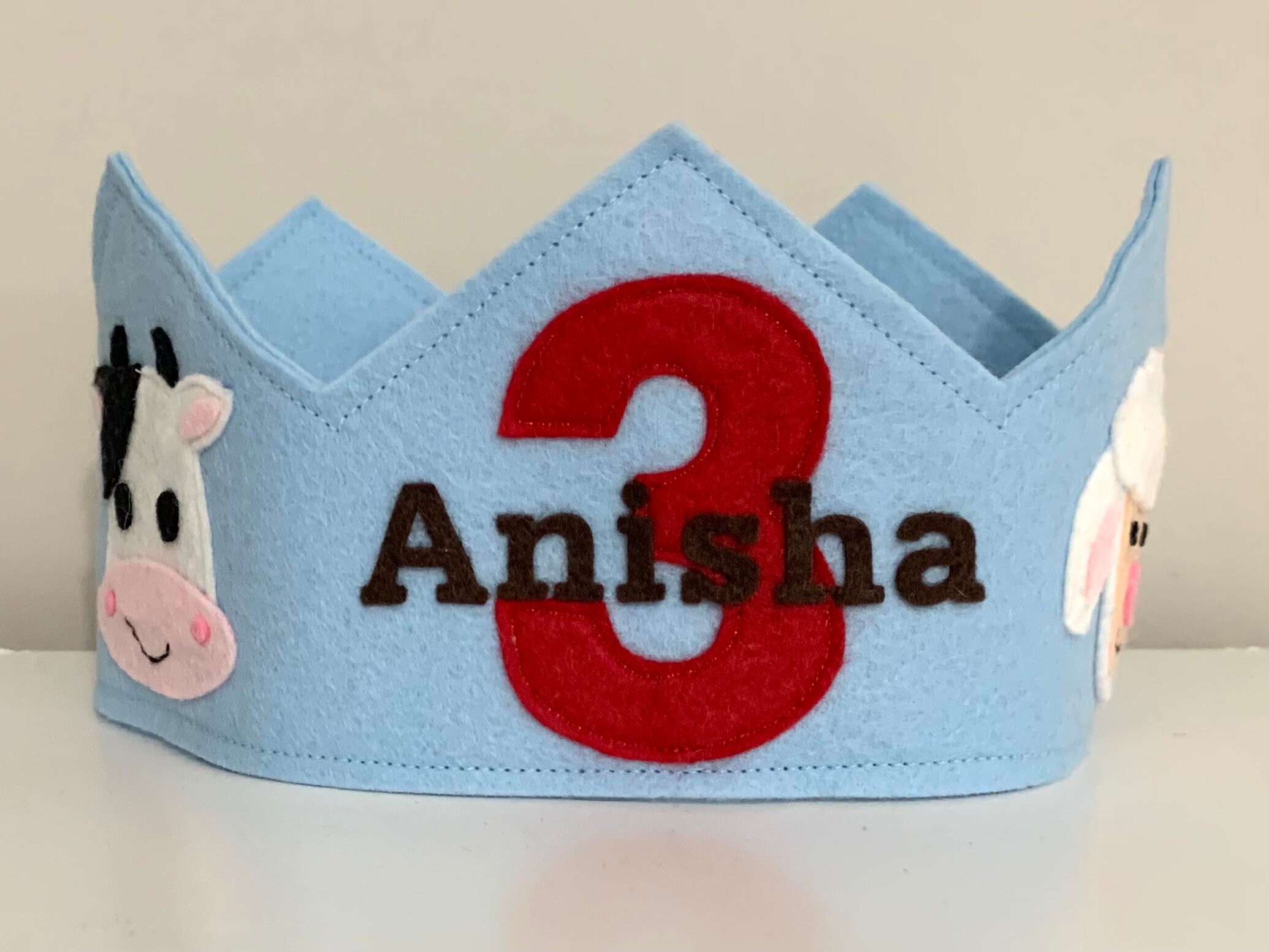 Farm Birthday Crown Farm Animal Felt Crown Woolfelt Crown - Etsy