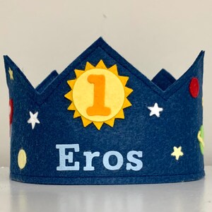 Space Crown, Felt Birthday Crown, Space Party Hat, Space Party Decor ...