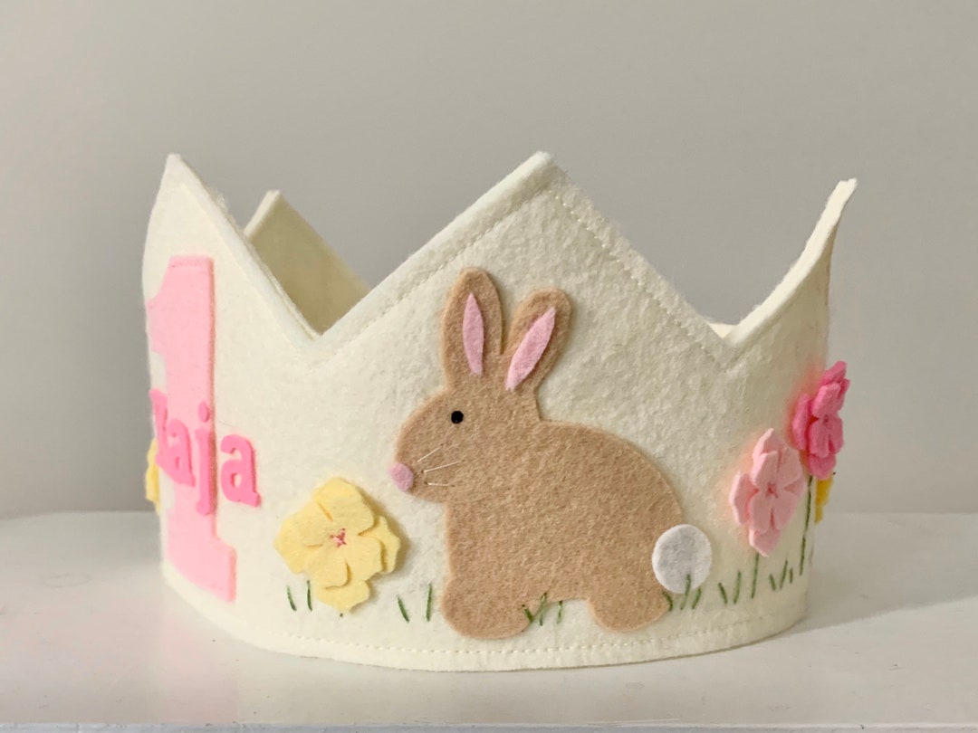 Bunny Crown, Birthday Crown, Woolfelt Crown, Easter Crown, Easter Bunny ...