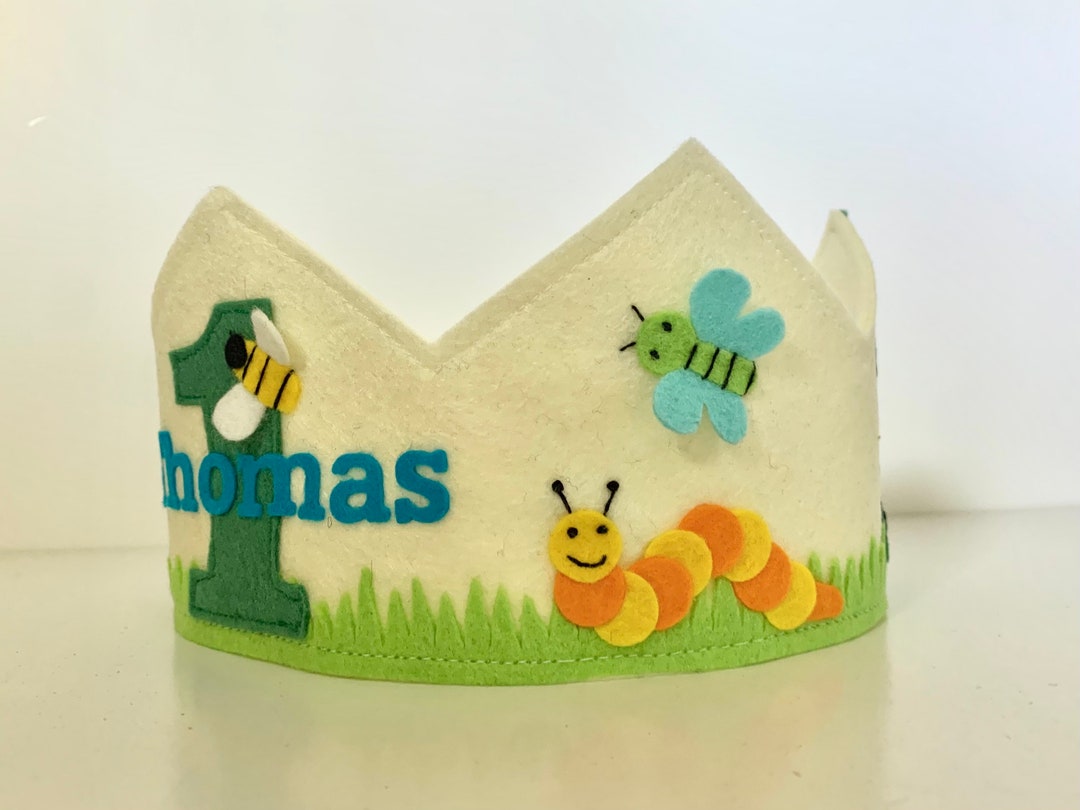 Birthday Felt Crown Bugs, Insects, Bug Party, Personalized Birthday ...