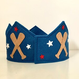 Baseball Themed Birthday Crown, Wool Felt Crown, Baseball, Birthday ...