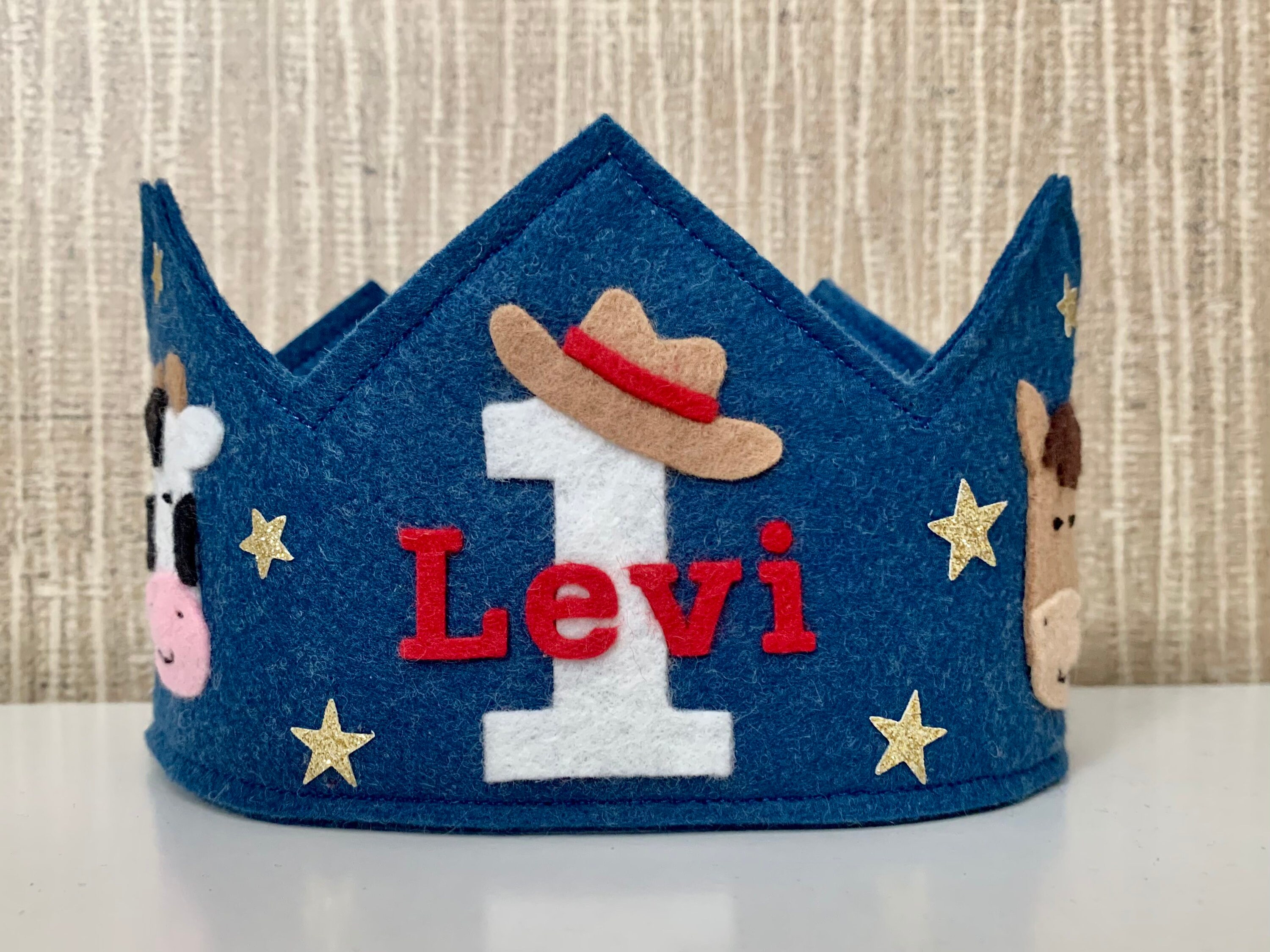 Cowboy Birthday Crown Farm Animal Felt Crown Woolfelt Crown - Etsy