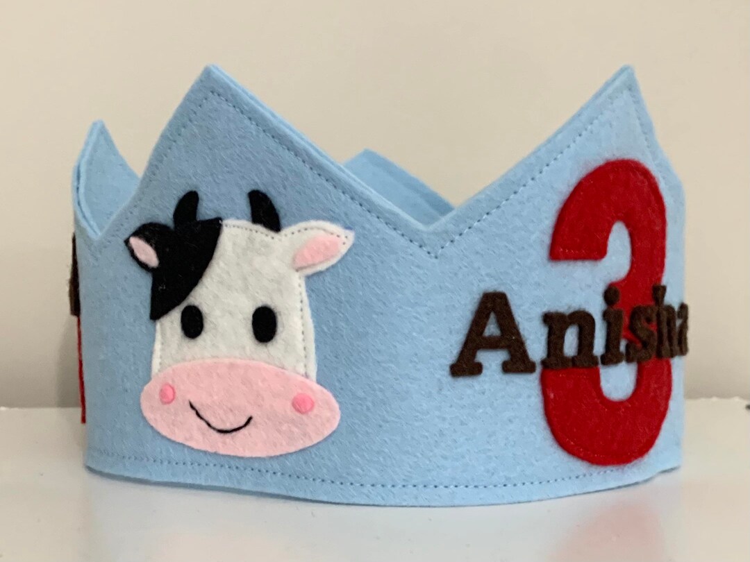 Farm Birthday Crown, Farm Animal Felt Crown, Woolfelt Crown, Boy Crown ...