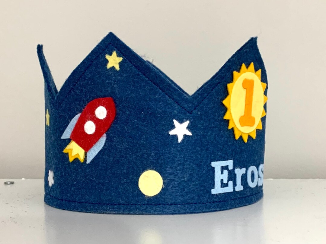 Space Crown, Felt Birthday Crown, Space Party Hat, Space Party Decor ...