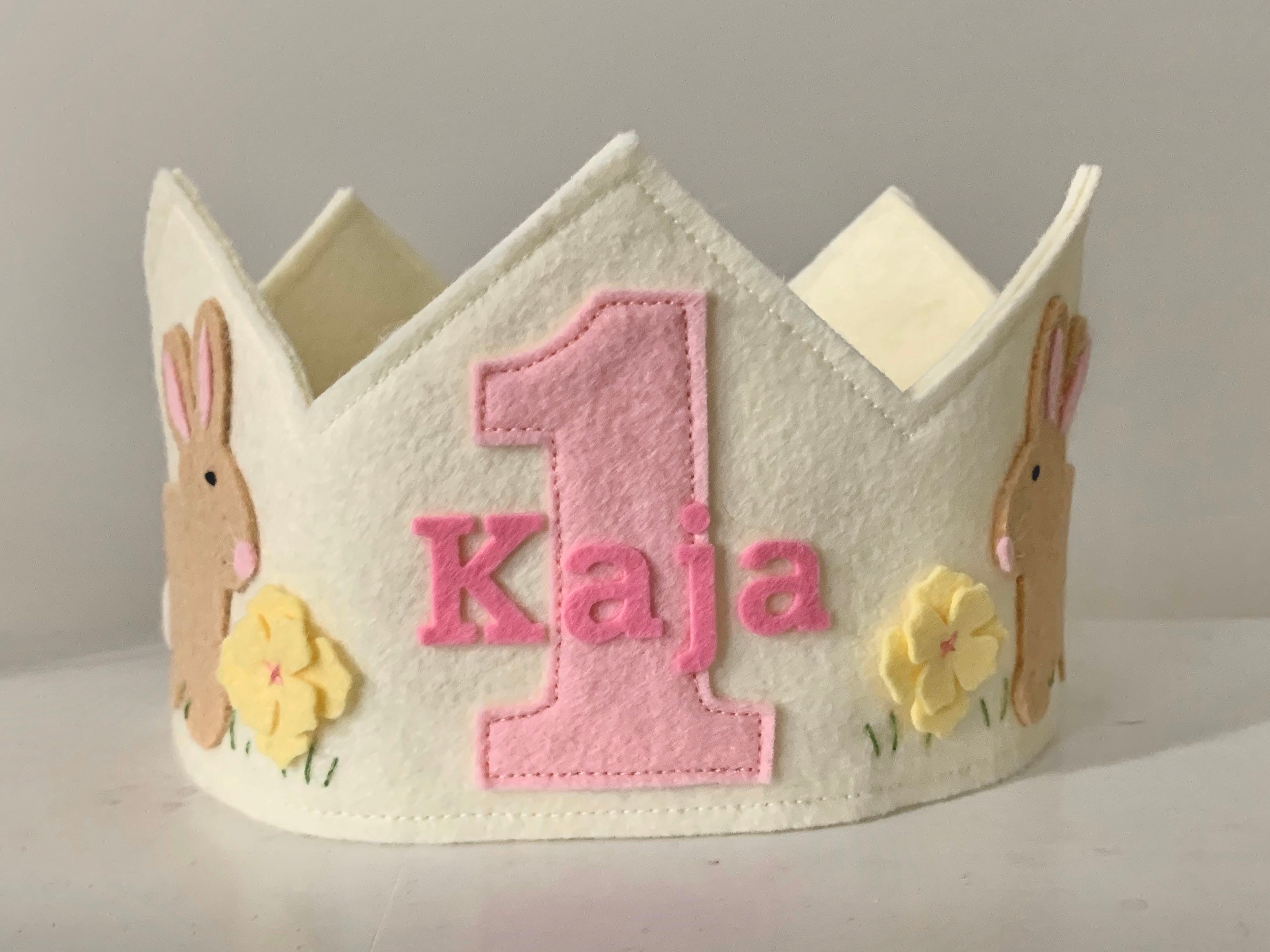 Bunny Crown, Birthday Crown, Woolfelt Crown, Easter Crown, Easter Bunny ...