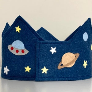 Space Crown, Felt Birthday Crown, Space Party Hat, Space Party Decor ...