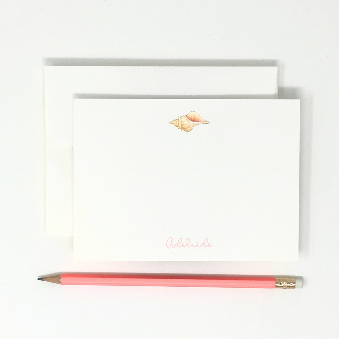 Conch Shell // Beach // High Quality // 12 Note Cards // Thank You ...