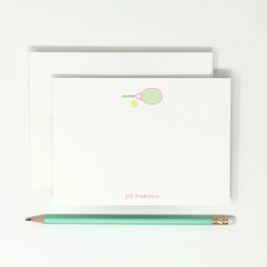 Personalized // Note Cards // Tennis // High Quality // 12 Note Cards ...