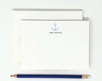 Anchor Note Cards Stationery Set of 10 Cards in White or Light Ivory ...