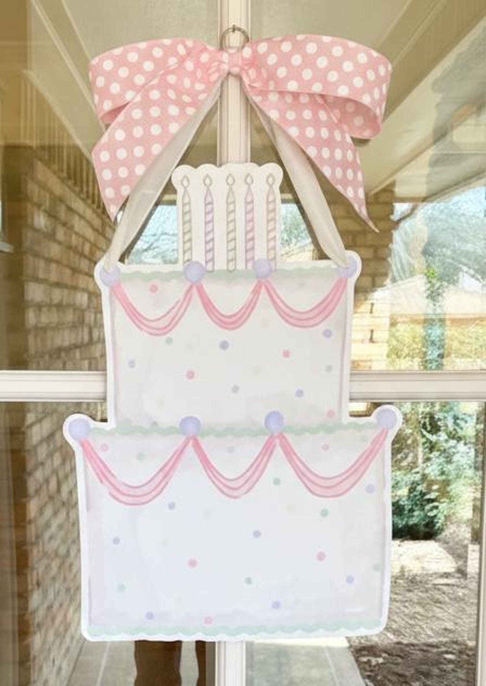 Decorative Door Hanger // White Birthday Cake // Birthday Door Decor - Etsy