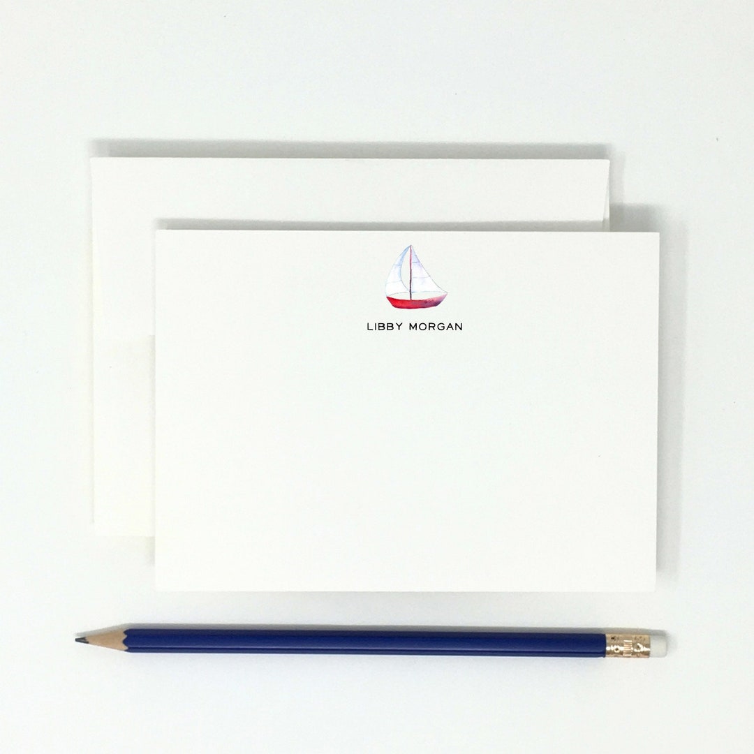 Note Cards // Nautical // Sailboat // High Quality // 12 Note Cards ...