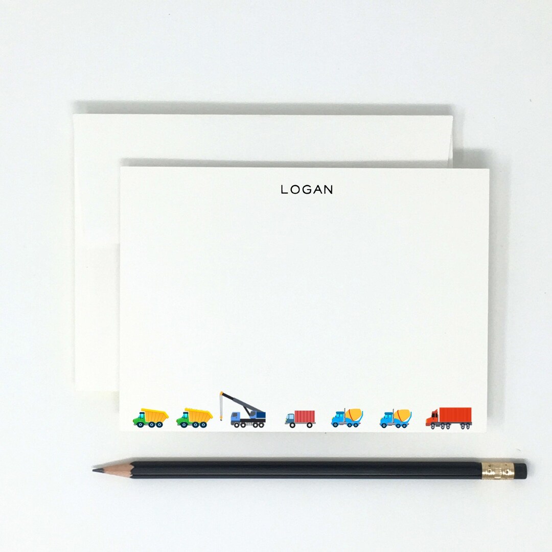 Personalized Note Cards // Traffic // Cars & Trucks // High Quality ...