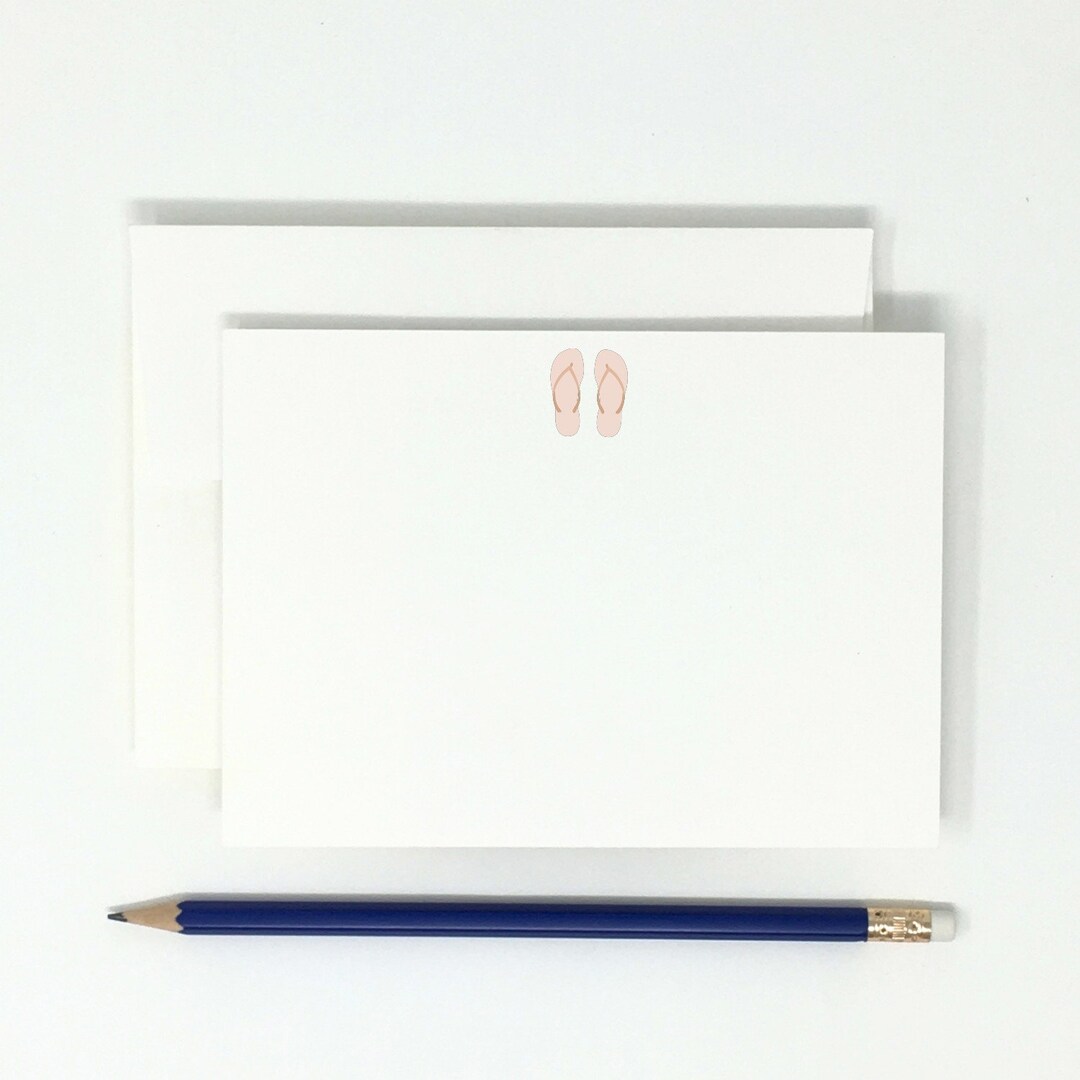 Note Cards // Flip Flops // 12 Note Cards // 12 Envelopes // Gifts for ...