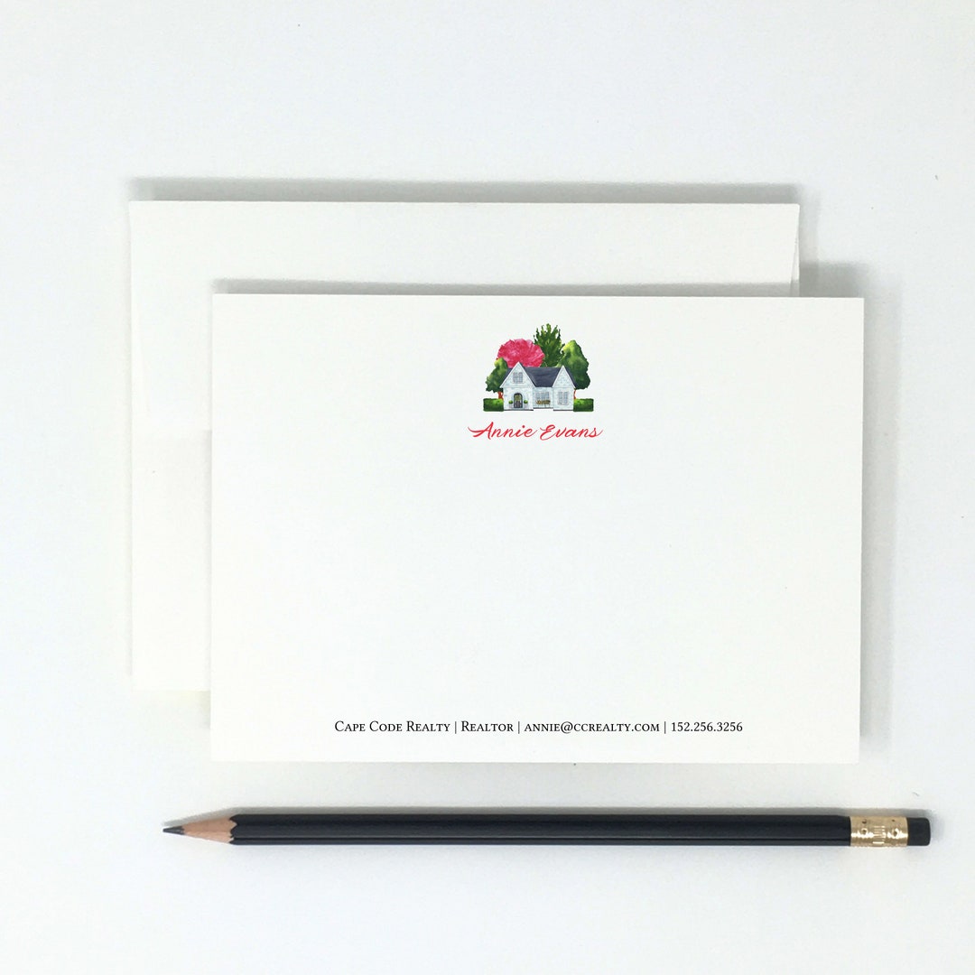 House Note Cards // Realtor // High Quality // 12 Note Cards // Thank ...