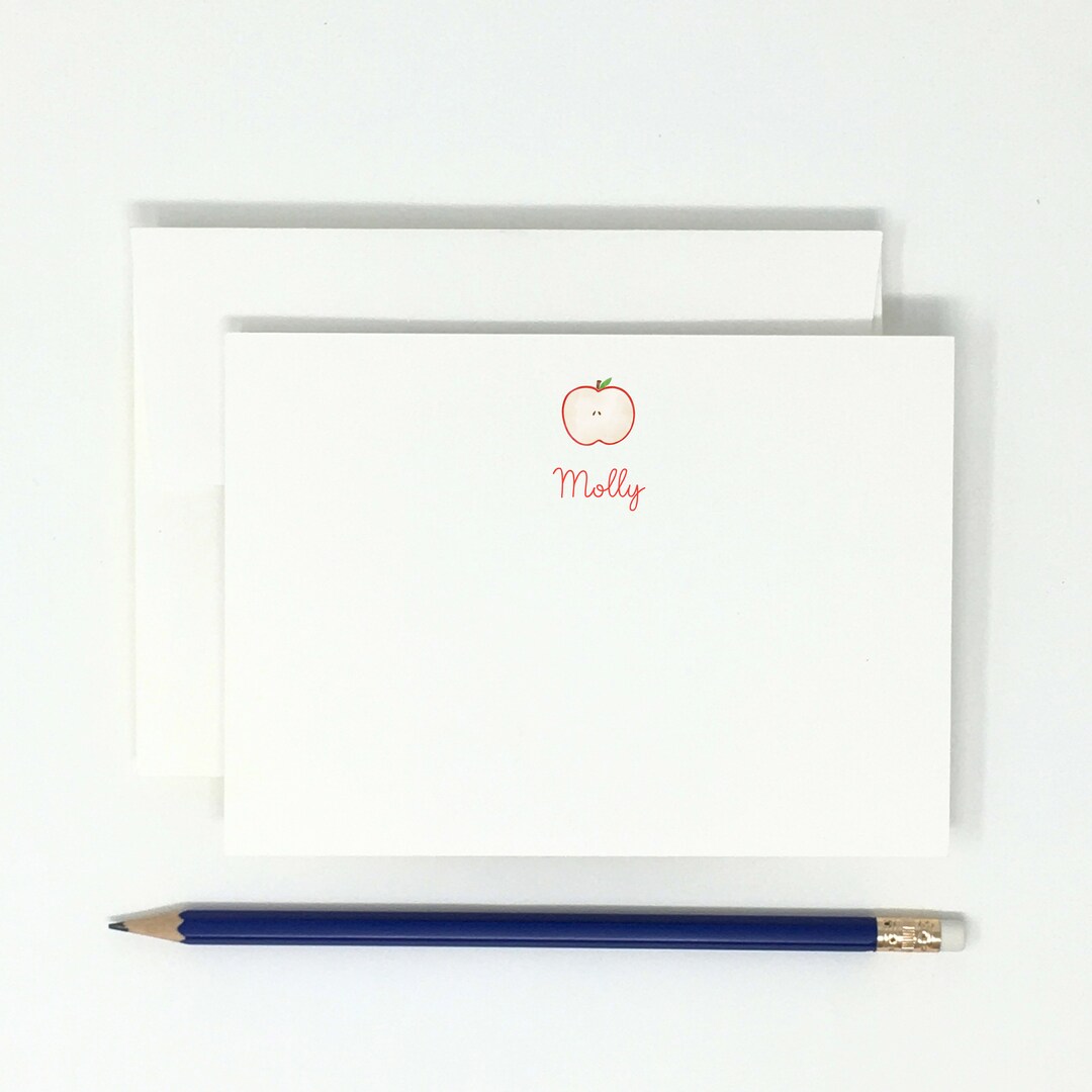 Personalized // Apple Stationery // High Quality // 12 Note Cards ...