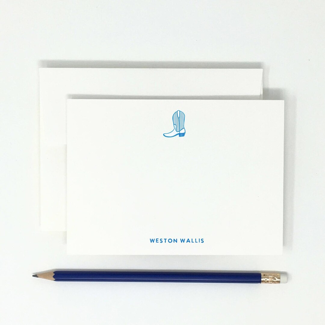 Cowboy Boot Stationery, Personalized Kids Thank You Notes - Etsy
