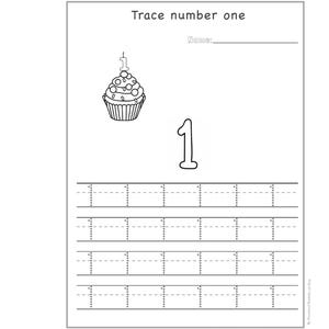 Number Tracing Worksheets 1-20 Printable, Preschool Handwriting ...