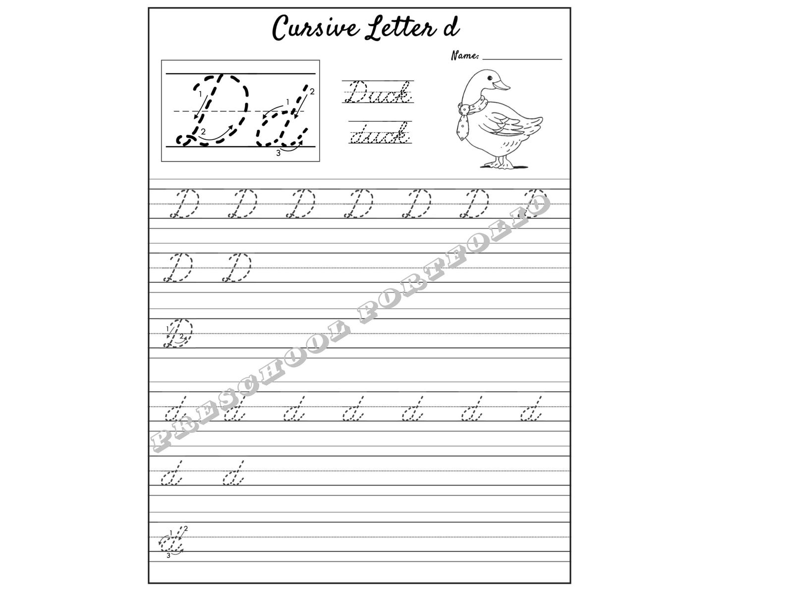 26 Cursive Alphabet Worksheets, Printable Handwriting Practice for ...