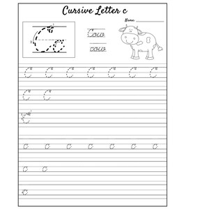26 Cursive Alphabet Worksheets, Printable Handwriting Practice for ...