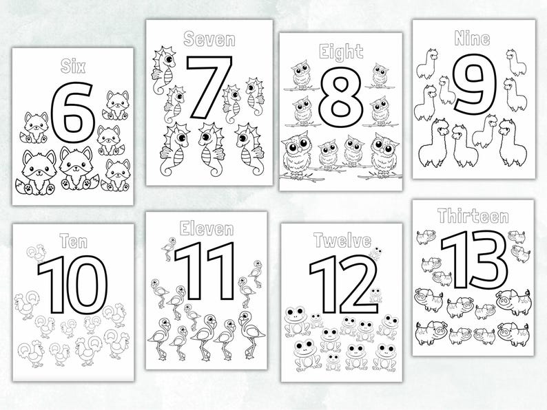 20 Printable Numbers Coloring Pages, Preschool Coloring Pages, Kids ...