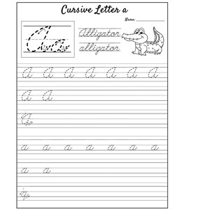 26 Cursive Alphabet Worksheets, Printable Handwriting Practice for ...