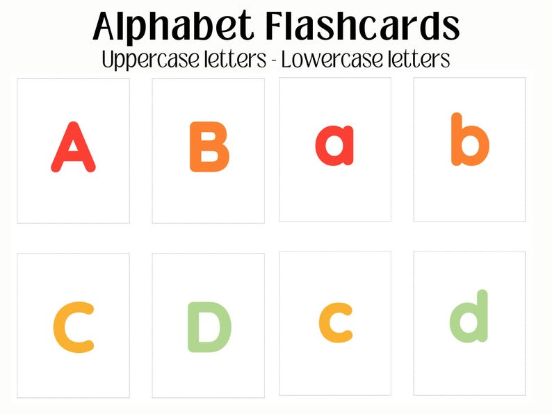 Alphabet Flashcards, Preschool, Uppercase, Lowercase, and Combined ...
