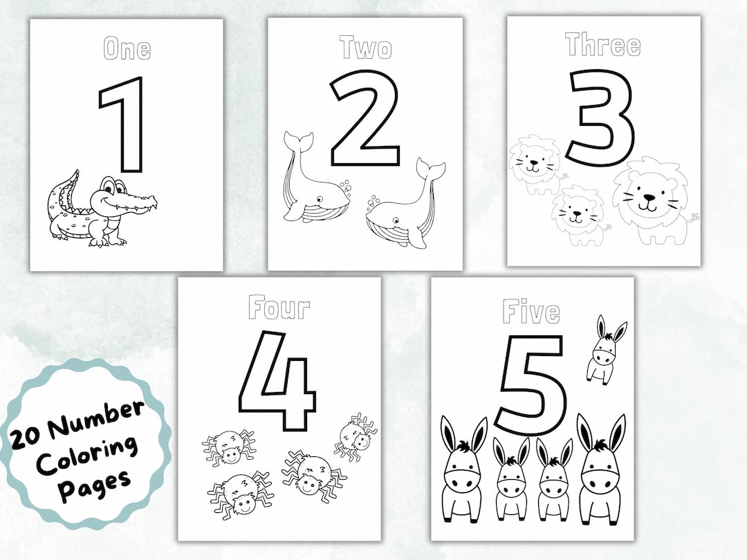 20 Printable Numbers Coloring Pages, Preschool Coloring Pages, Kids ...