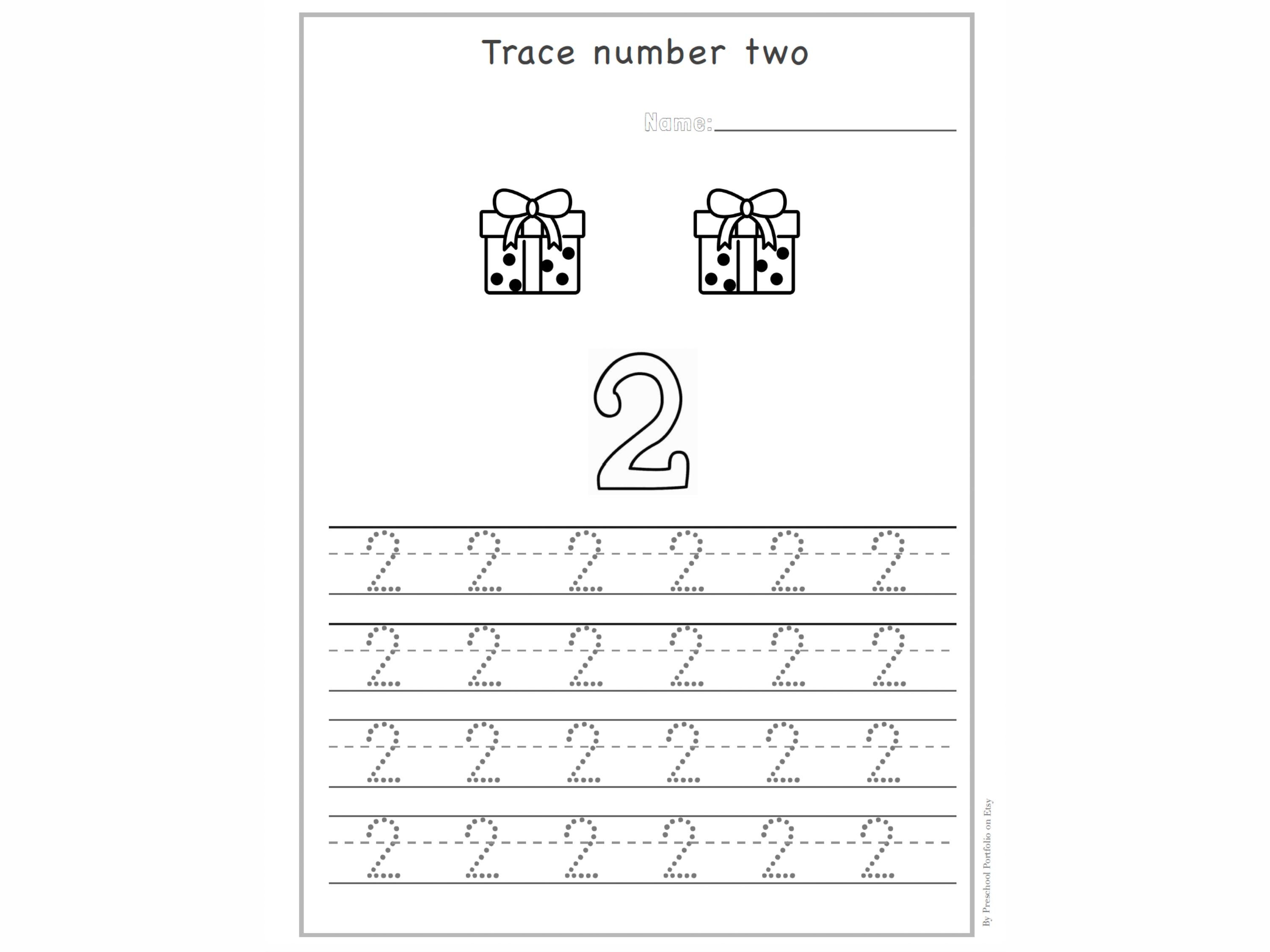 1-20 Number Tracing & Color Worksheets, Preschool Printable ...