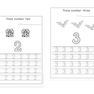 Number Tracing Worksheets 1-20 Printable, Preschool Handwriting ...
