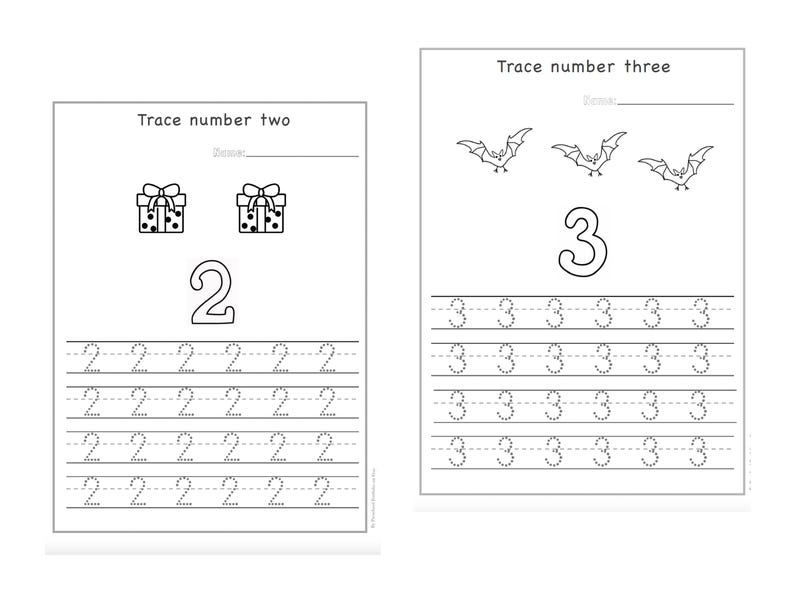 Number Tracing Worksheets 1-20 Printable, Preschool Handwriting ...