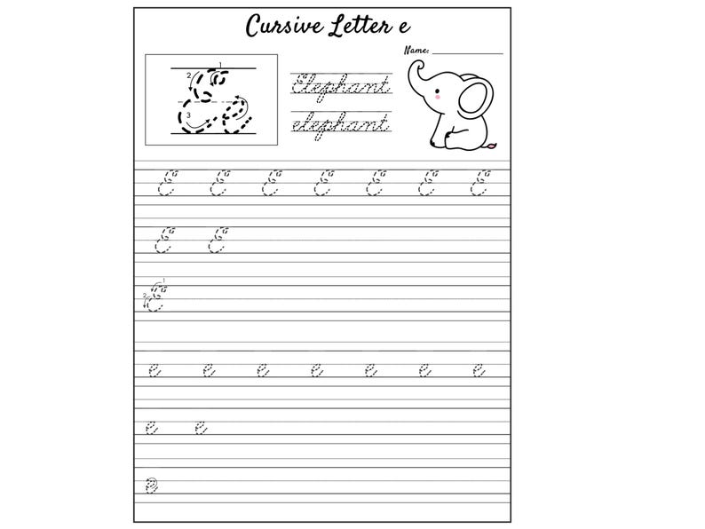 26 Cursive Alphabet Worksheets, Printable Handwriting Practice for ...