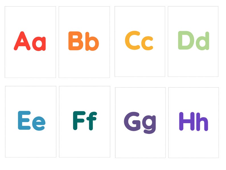 Alphabet Flashcards, Preschool, Uppercase, Lowercase, and Combined ...