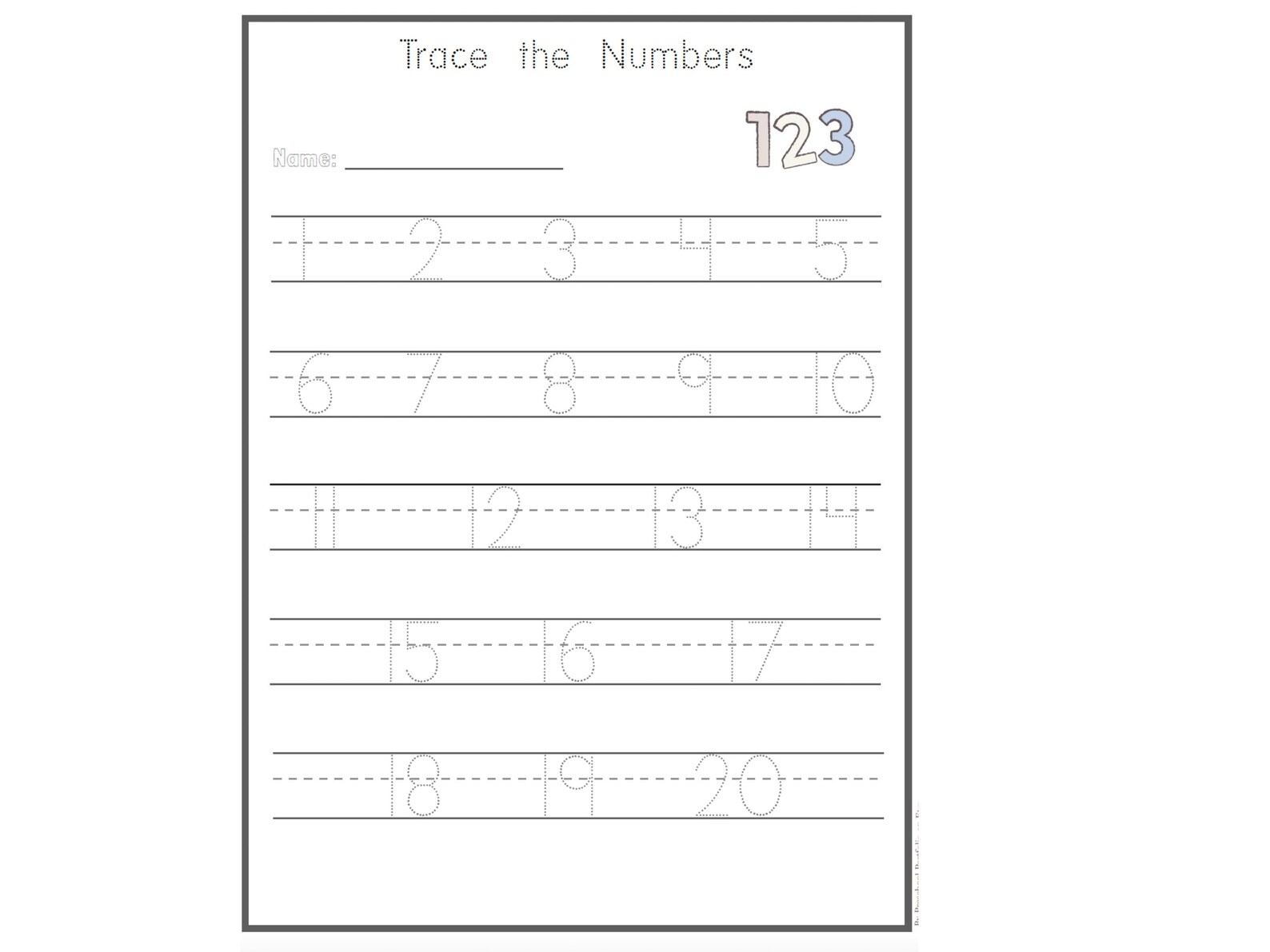Preschool Numbers Worksheets 1-20, Printable Activity Sheets ...