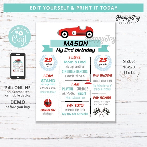 Two Fast Milestone Board Poster Sign Vintage Sport Racing Car - Etsy