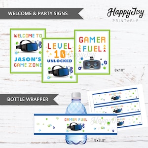 VR Game Printable Kit, Boys Virtual Reality Gaming Birthday Decor Party ...