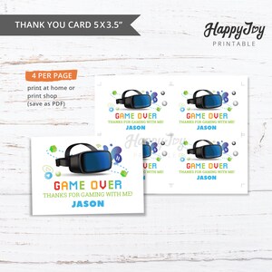 VR Game Printable Kit, Boys Virtual Reality Gaming Birthday Decor Party ...