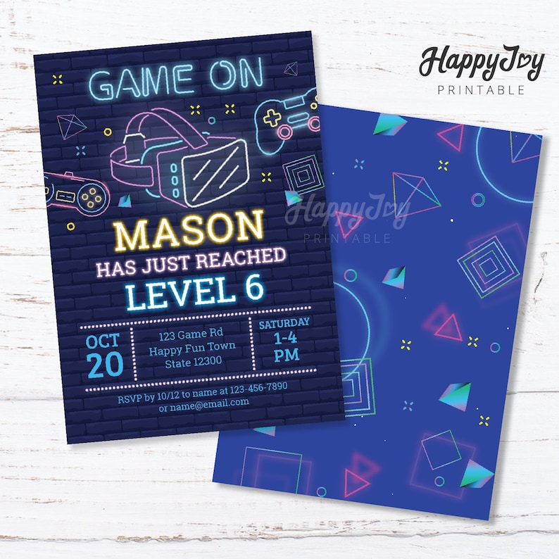 Virtual Reality Game VR Party Invitation Boys Gaming Birthday | Etsy Canada