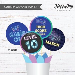 Virtual Reality VR Game Printable Kit, Boy Girl Gaming Birthday, Neon ...