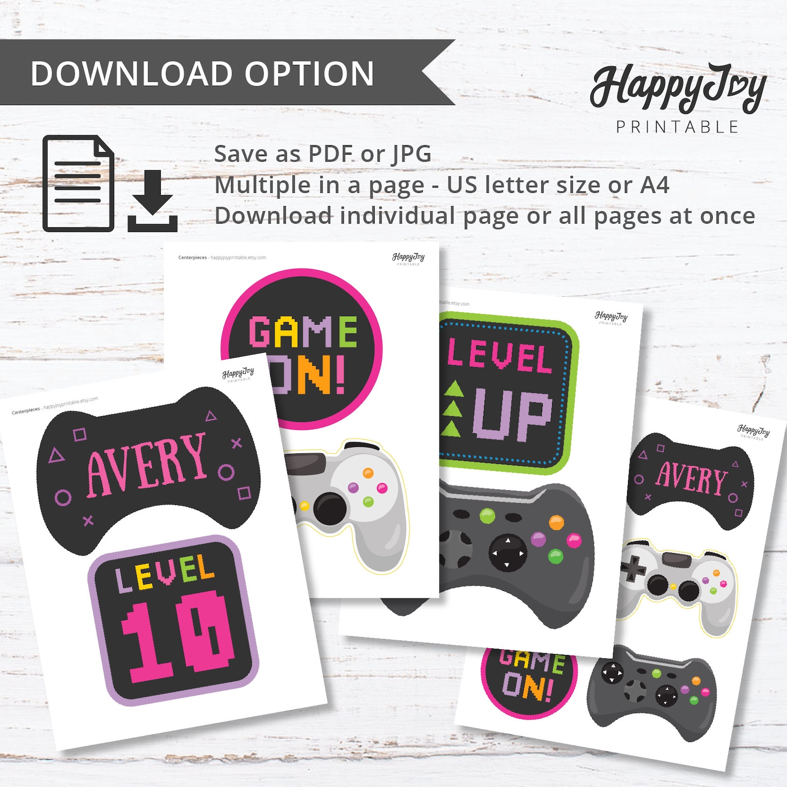 Game Party Centerpiece, Cake Topper, Girls Console Video Gamer Birthday ...