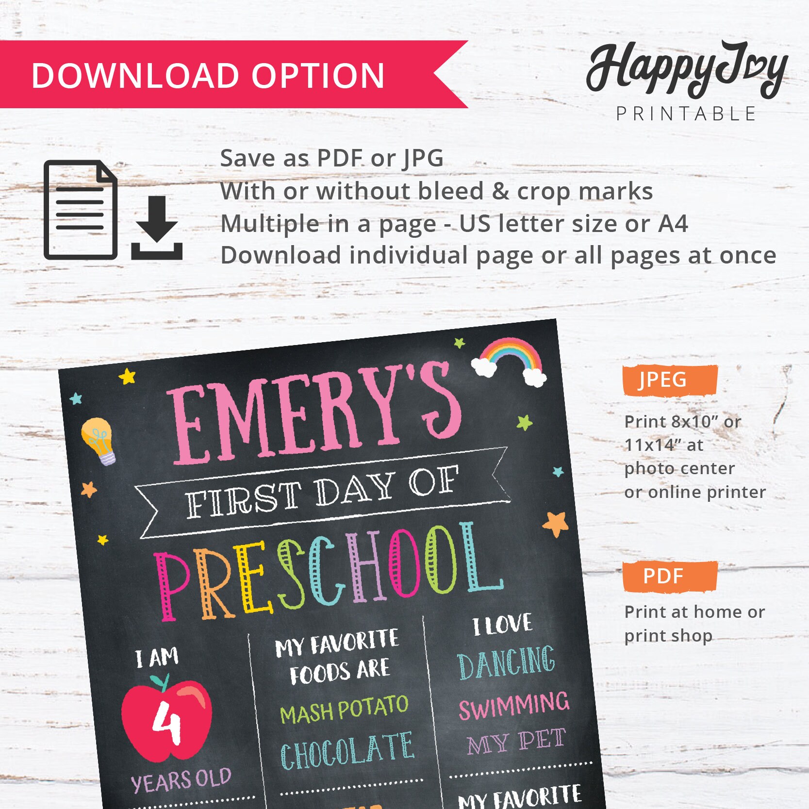 Back to School Poster DIY Printable Girls First or Last Day - Etsy