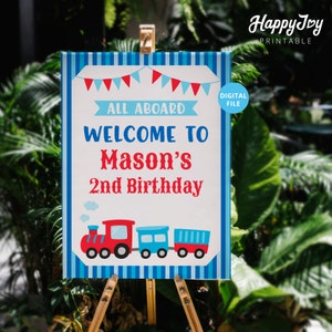 Choo Choo Train Welcome Sign Poster, 8x10, 16x20 Inch File, Chugga Two ...