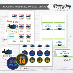 VR Game Printable Kit, Boys Virtual Reality Gaming Birthday Decor Party ...
