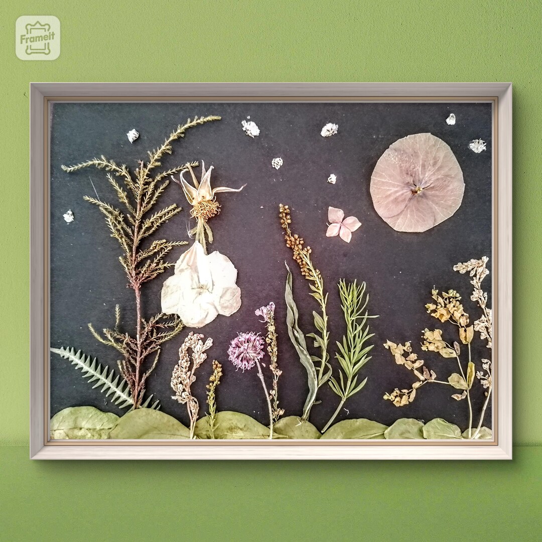 Enchanted Forest Wall Decor for Fantasy Bedroom, Pressed Flower Art ...