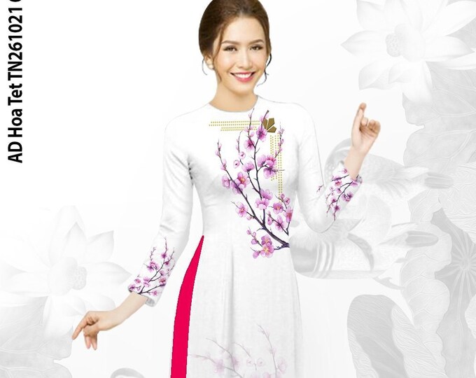 White Ao Dai Vietnamese Lua Mango Silk Long Dress With Pants#0259 - Etsy