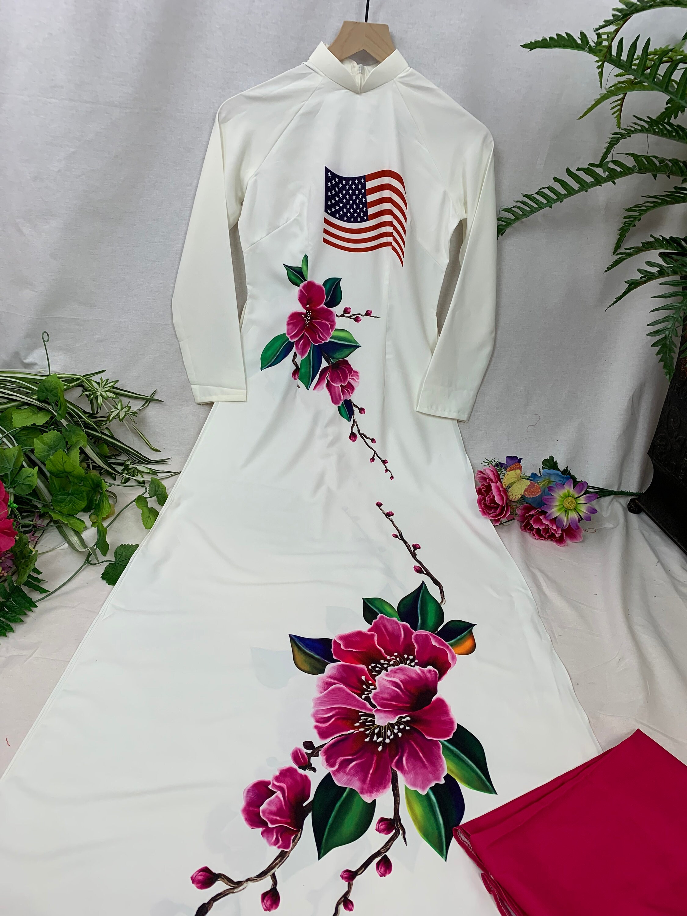 White Ao Dai Vietnamese Lua Mango Silk Long Dress With Pants - Etsy