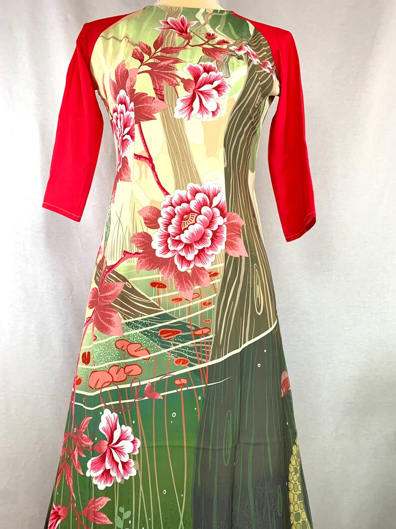 Pink Ao Dai Vietnamese Lua Mango Silk Long Dress With Pants - Etsy