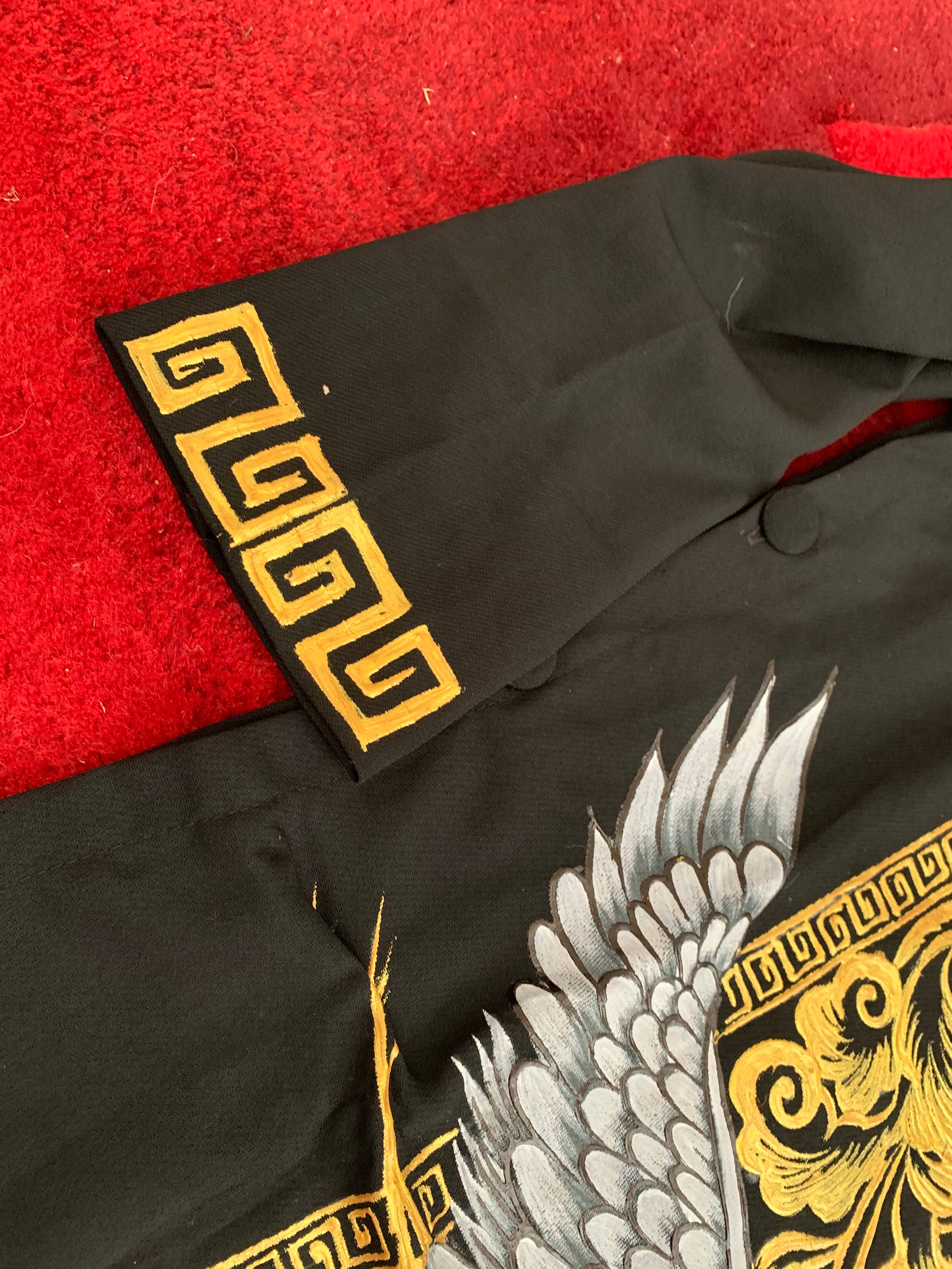 Black Ao Dai for Men Hand Painted Vietnamese Traditional Long - Etsy